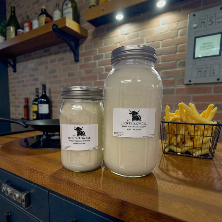 100% Pure Beef Cooking Tallow-32 ounces – H & D Tallow Co.